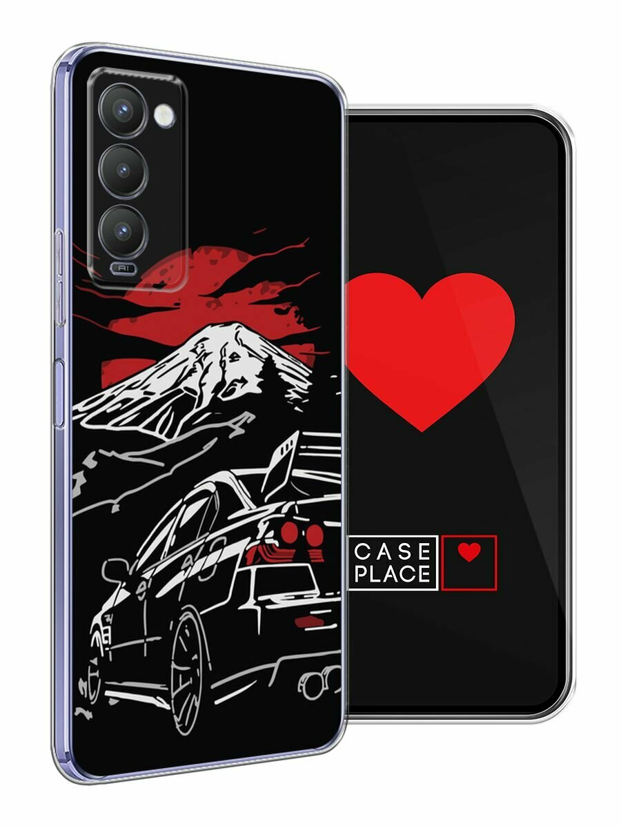 Чехол на Tecno Camon 18/18T / Текно Камон 18/18T с принтом "Машина в горах JDM" — фото 1