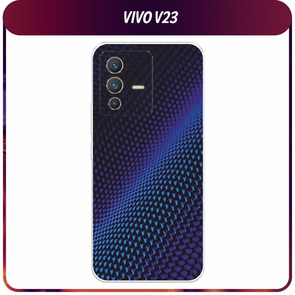 Силиконовый чехол на Vivo V23 / Виво V23 с принтом "Синий карбон"
