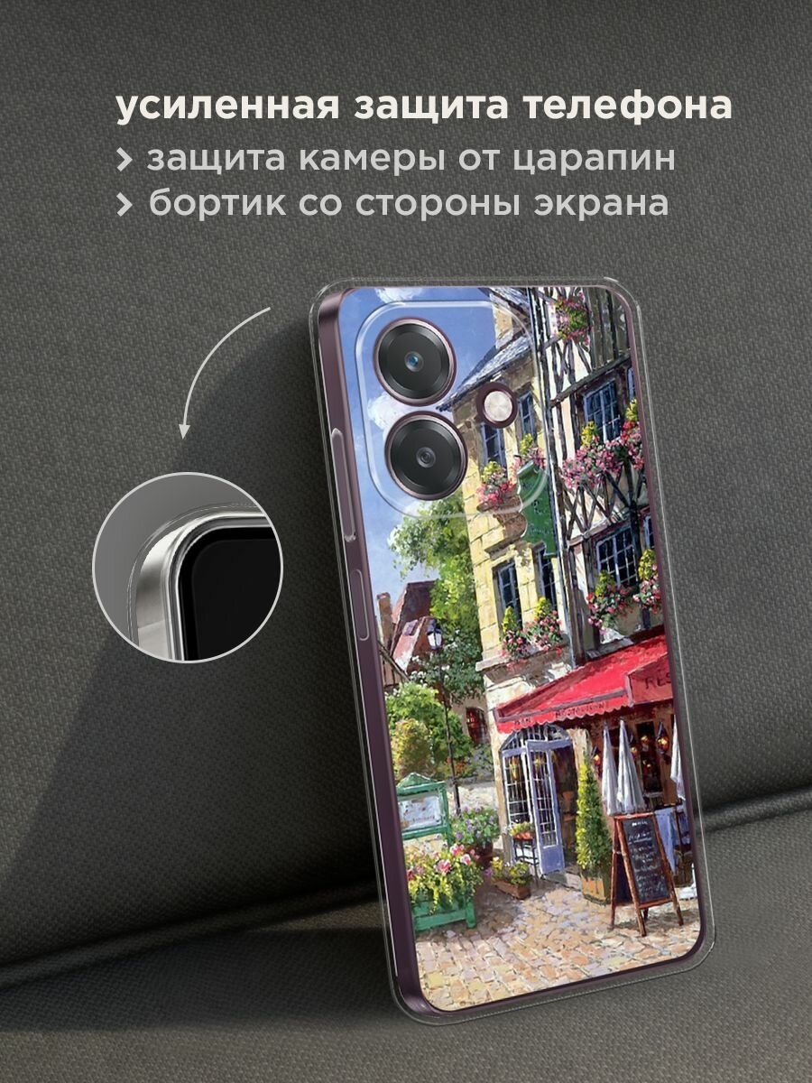 Силиконовый чехол на Oppo A3/A3x / Оппо А3/A3x с принтом "Старая улица" — фото 1