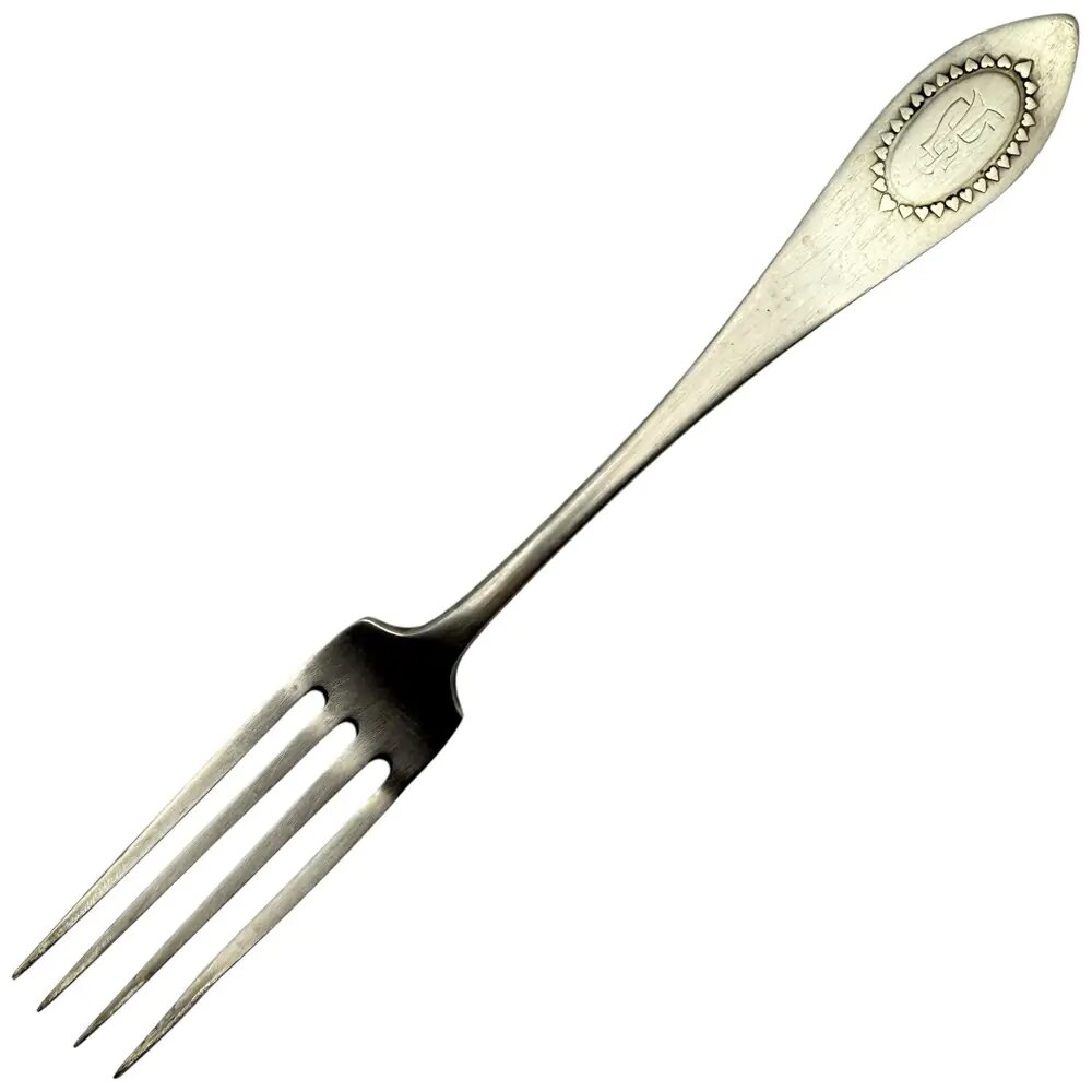 Вилка десертная "AA", 19 см, серебро 0.800, 1886-1940 гг. Sauerland Gebruder, Германия