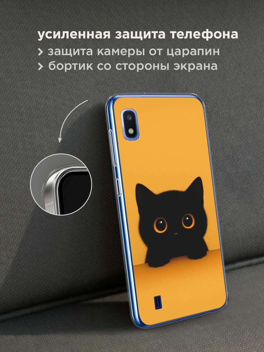 Чехол на Samsung Galaxy A10 / Самсунг Галакси А10 с принтом "Контрастный котик" — фото 1