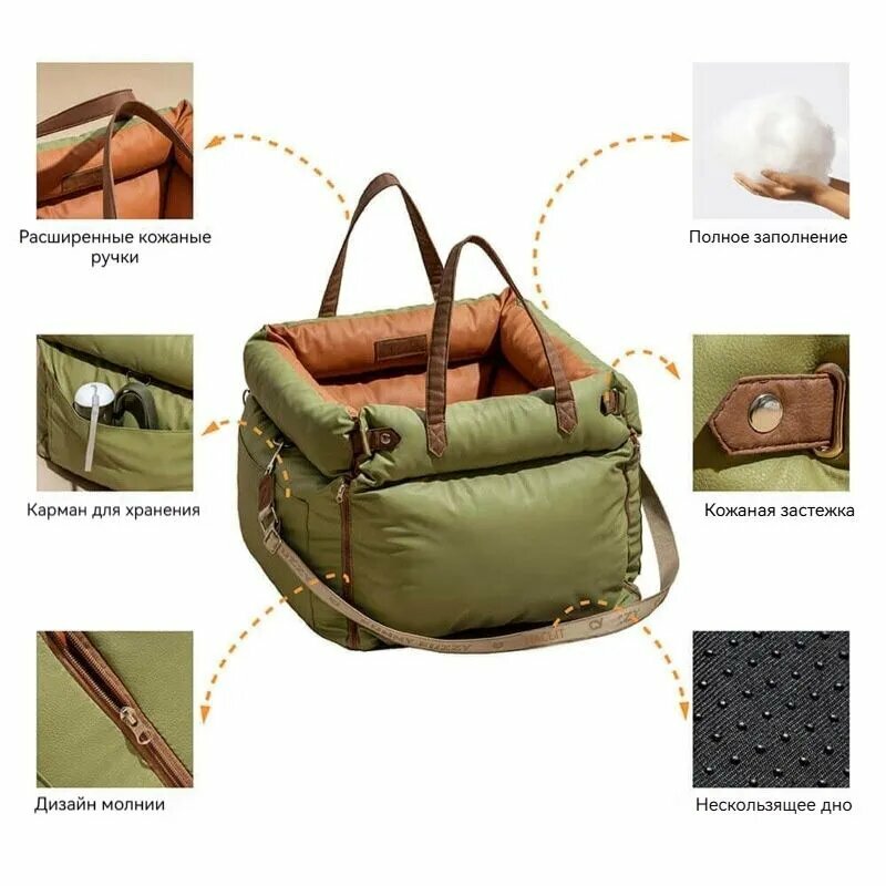 Чехол для переноски животных, съемный, водонепроницемый, M, 55 см x 50 см x 45 см