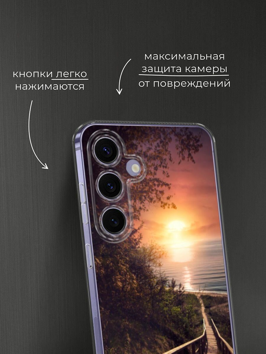 Чехол на Samsung Galaxy S24 Plus / Самсунг S24 Plus с принтом "Мост у воды" — фото 1
