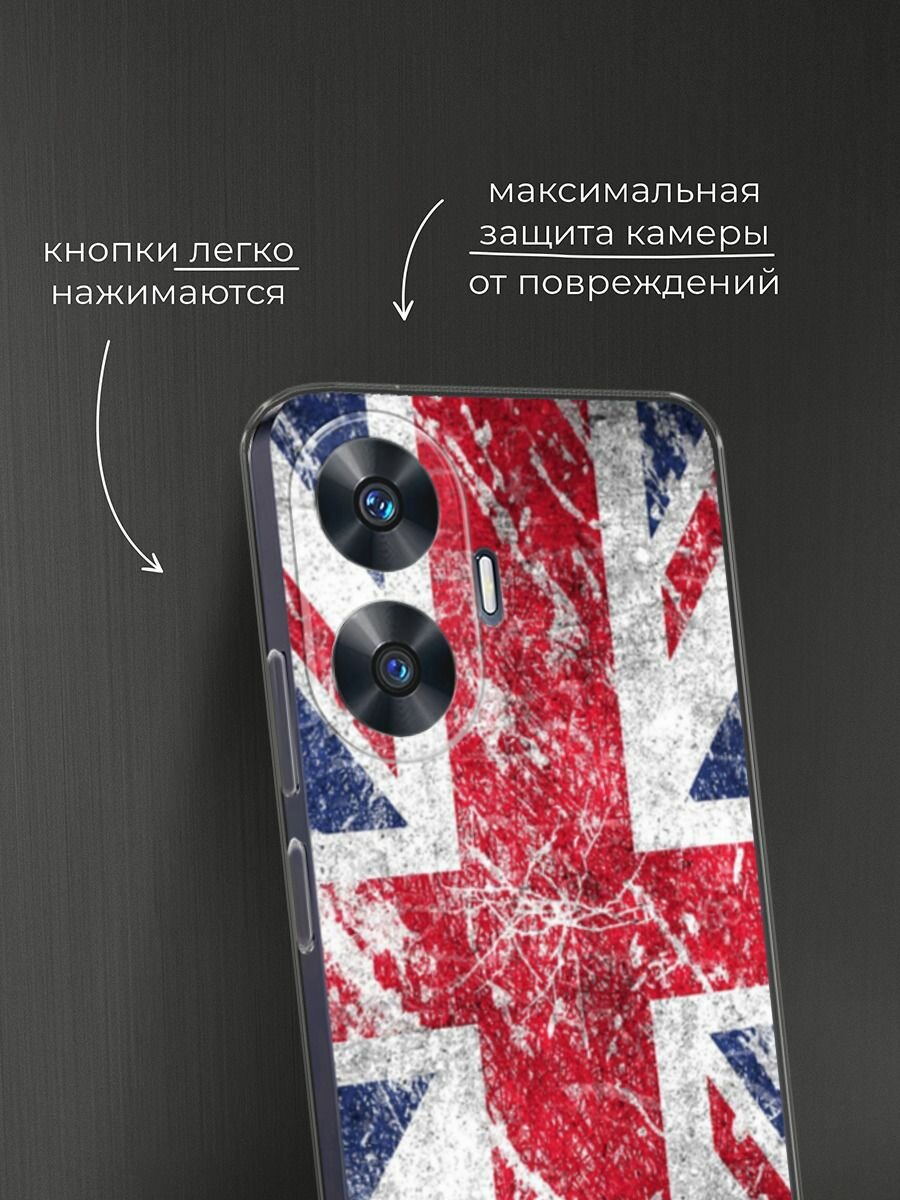 Чехол на Realme C55 / Реалми C55 с принтом "Флаг британский" — фото 1