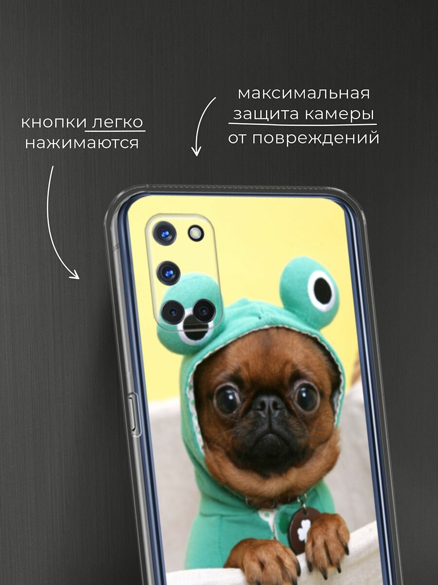 Чехол на Oppo A52/A72 / Оппо A52/A72 с принтом "Собачка в шапке лягушки" — фото 1