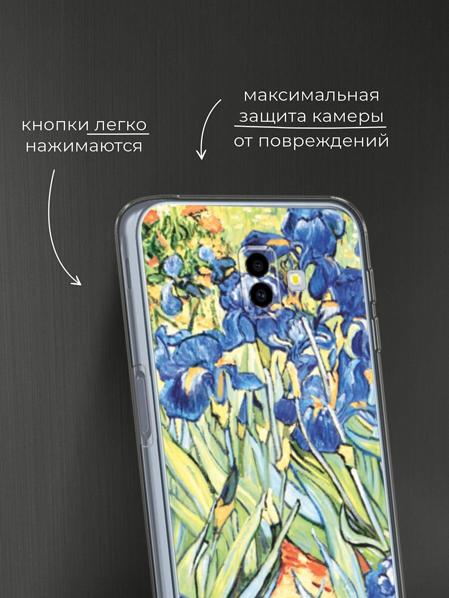 Чехол на Samsung Galaxy J6 + / Самсунг Галакси J6 Плюс 2018 с принтом "Ирисы Ван Гог" — фото 1