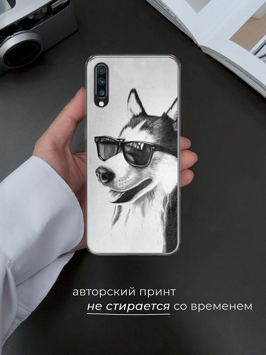 Чехол на Samsung Galaxy A70 / Самсунг Галакси А70 с принтом "Крутой Хаске" — фото 1