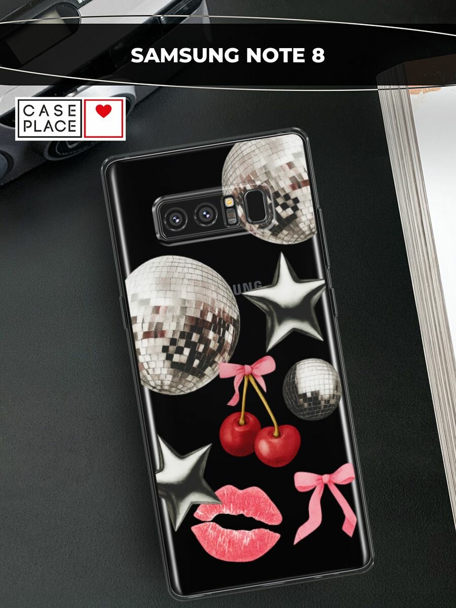 Чехол на Samsung Galaxy Note 8 / Самсунг Галакси Нот 8 с принтом "Стильная подборка", прозрачный