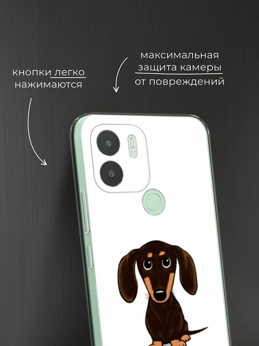 Чехол на Xiaomi Redmi A1+/Redmi A2+/Poco C51/C50 / Редми A1+ с принтом "Маленькая такса" — фото 1