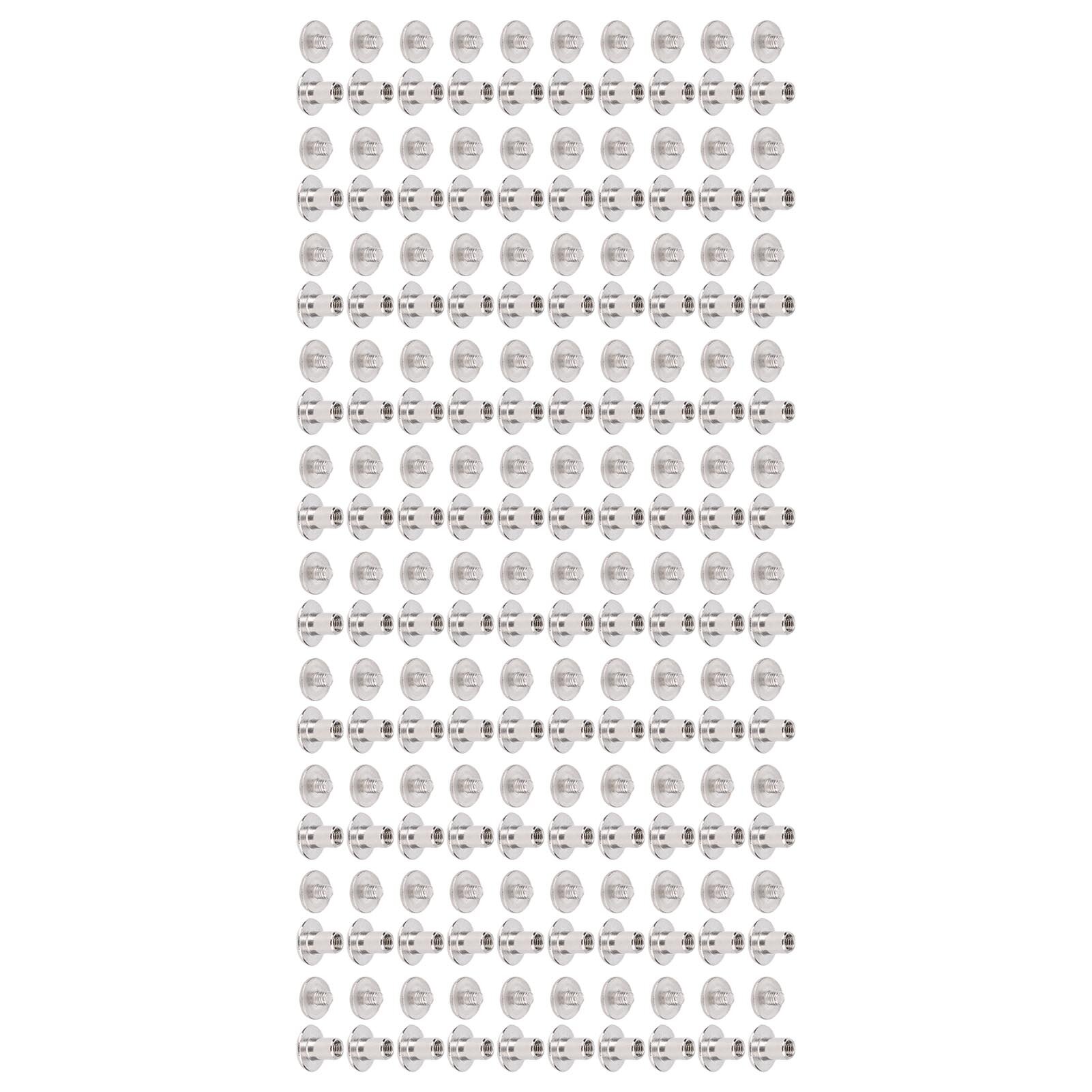 100 пар 0,16x0,35x0,33 дюйма, комплект кожаных заклепок M3, заклепка с круглой плоской головкой из нержавеющей стали и набор винтов для переплета и украшения