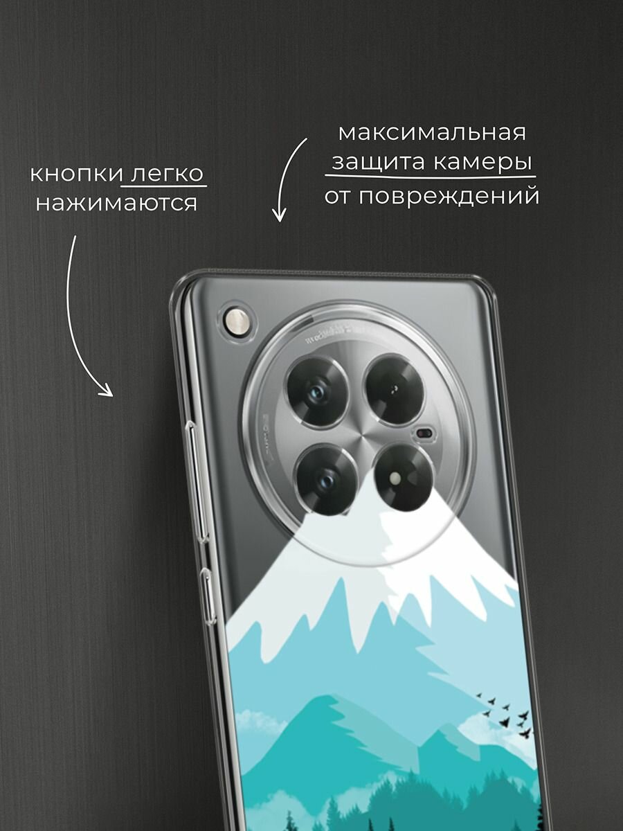 Чехол на Infinix Zero 40 5G / Инфиникс Зеро 40 5G с принтом "Синяя снежная гора", прозрачный — фото 1