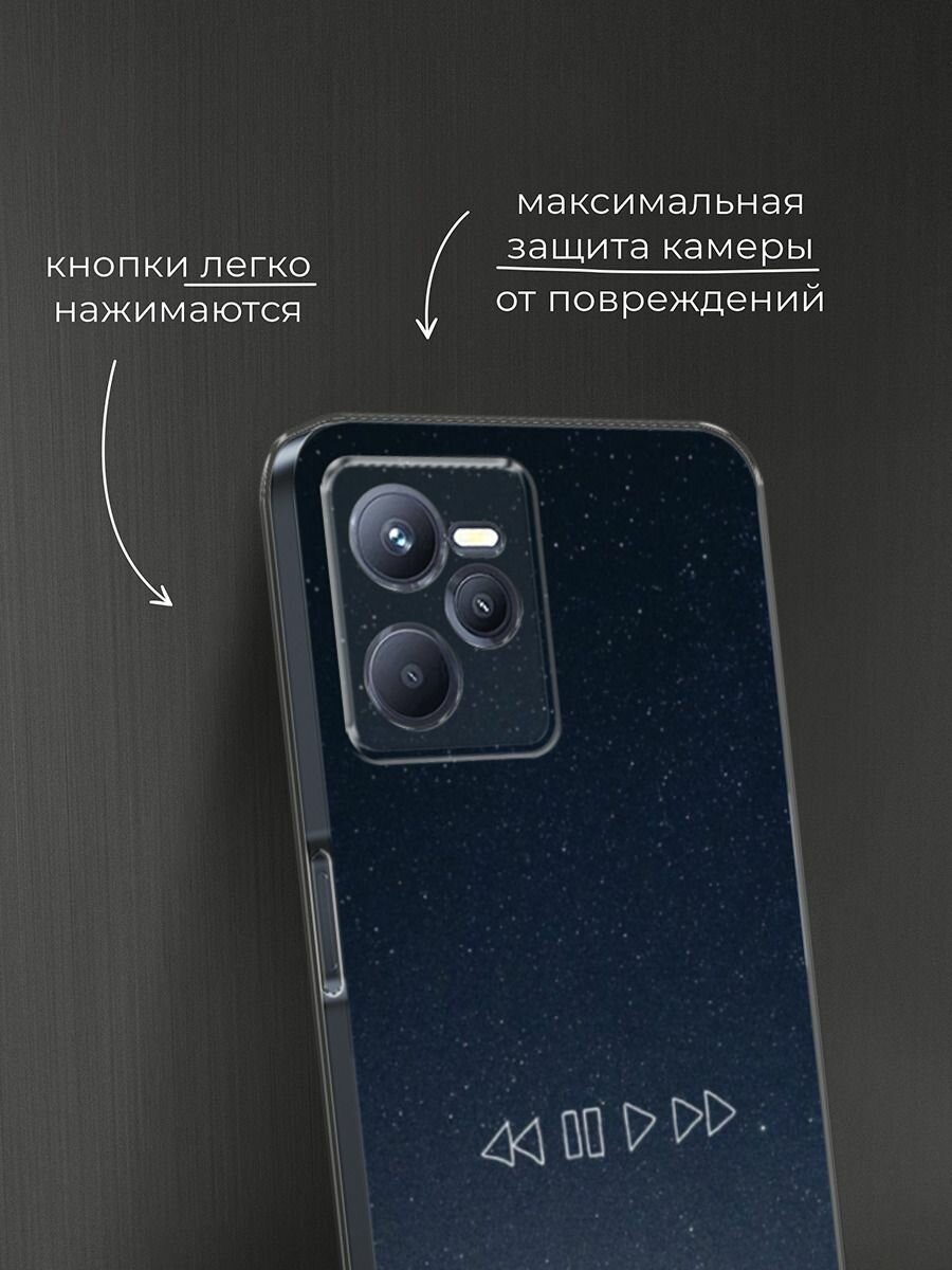 Чехол на Realme C35 / Реалми C35 с принтом "Космическая музыка" — фото 1