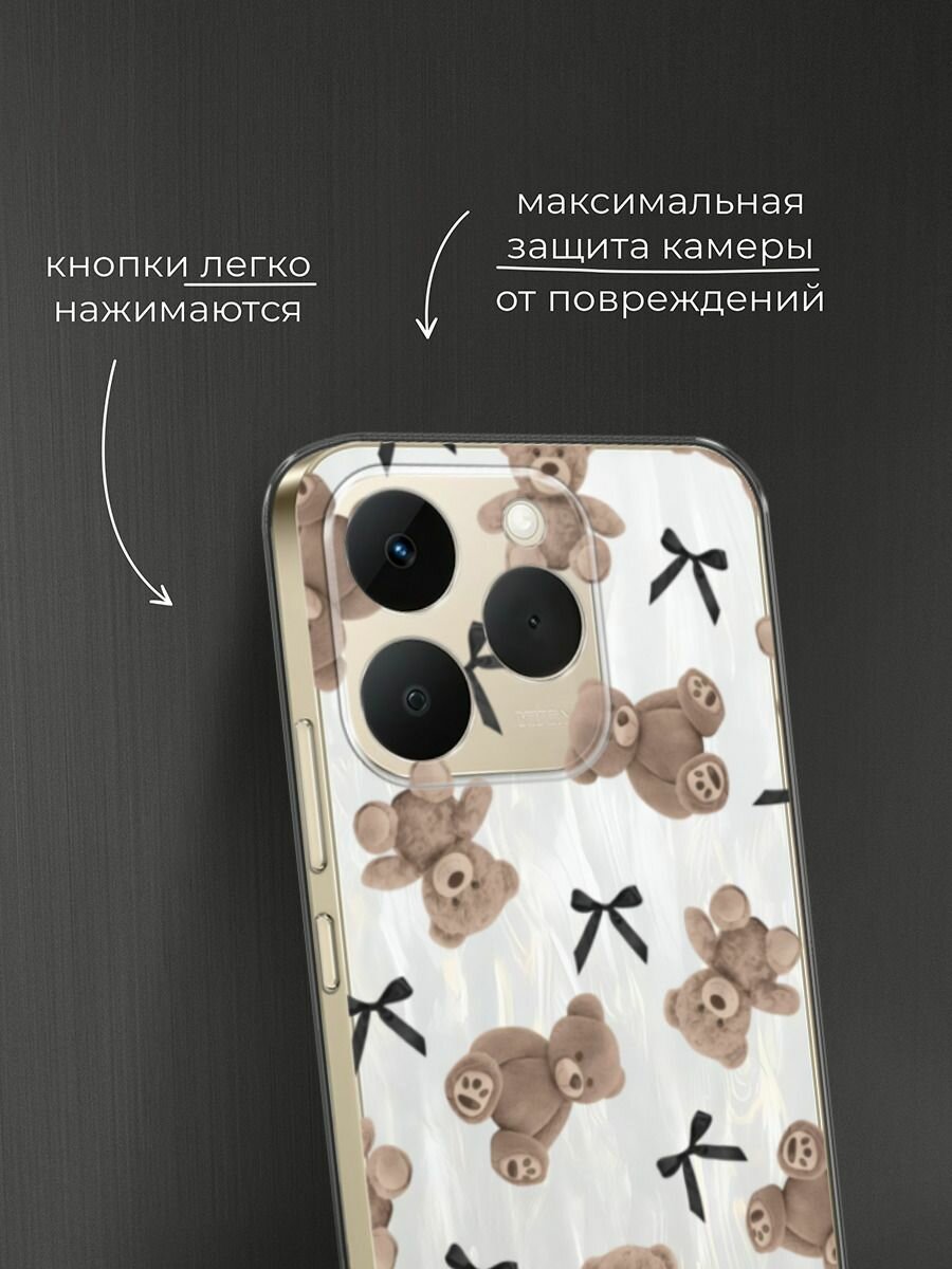 Чехол на Realme 15T / Реалми 15Т с принтом "Плюшовые мишки 2", прозрачный — фото 1