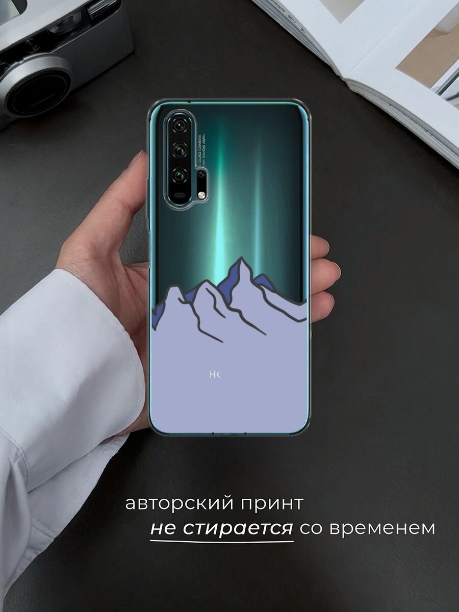 Чехол на Honor 20 Pro / Хонор 20 Про с принтом "Гора", прозрачный — фото 1