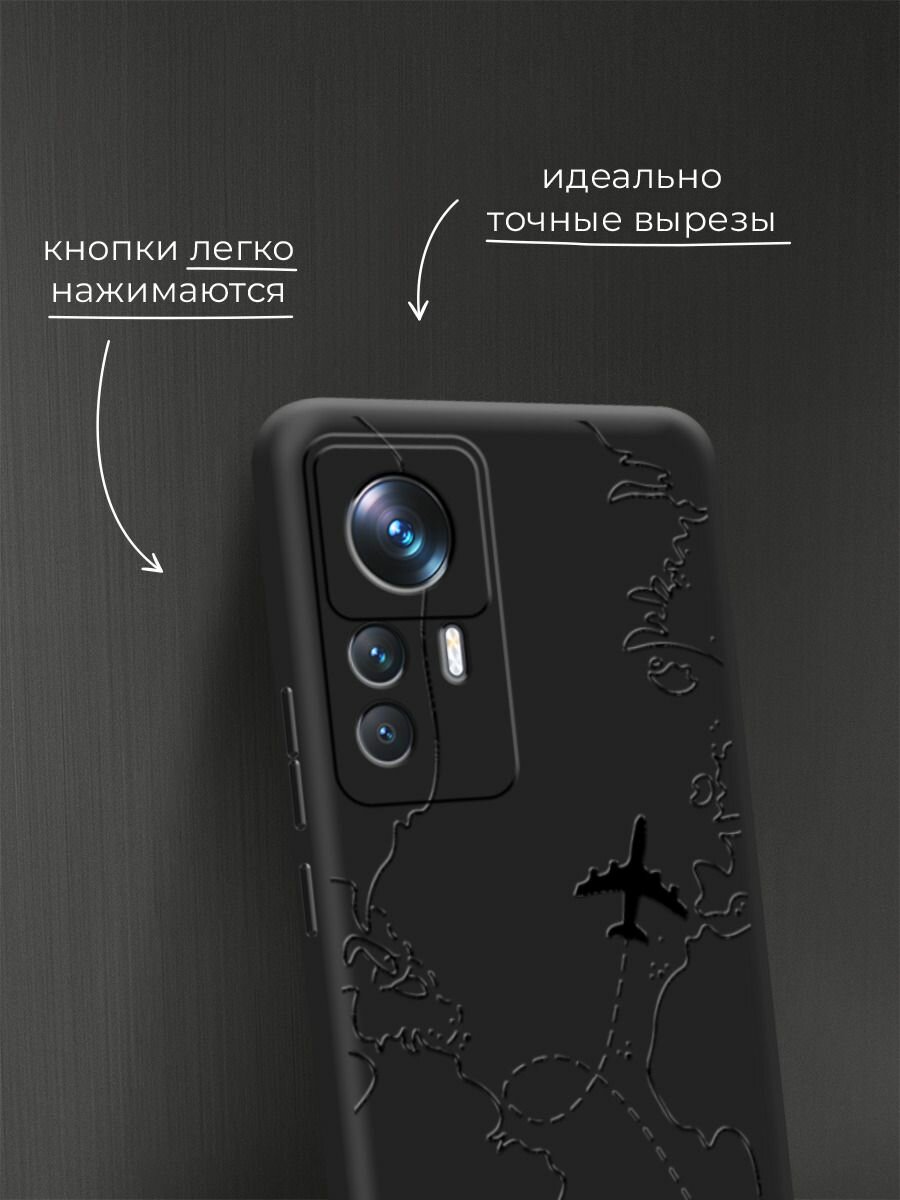Чехол на Xiaomi 12T Pro / Сяоми 12Т Про с принтом "Герб и флаг Кыргызстана"