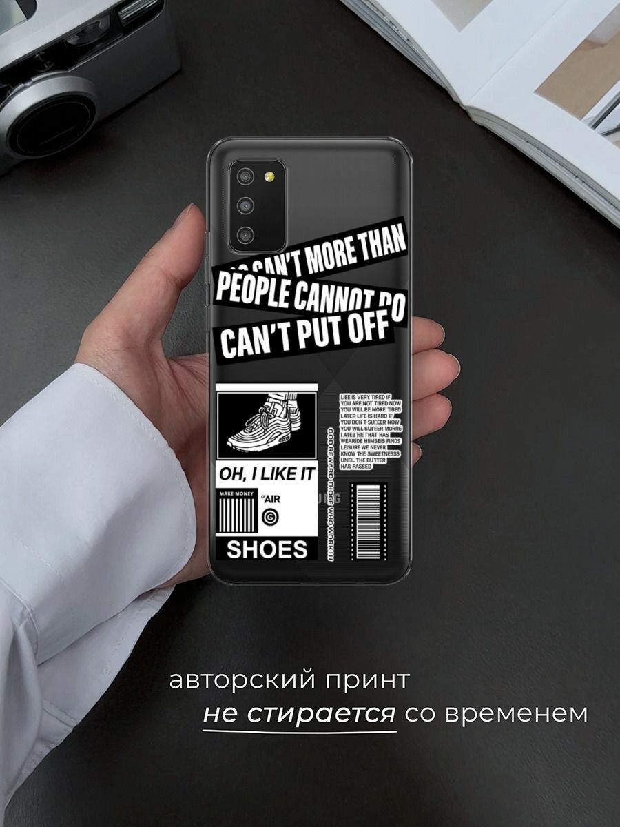 Чехол на Samsung Galaxy A02s / Самсунг Галакси A02s с принтом "I like it", прозрачный — фото 1