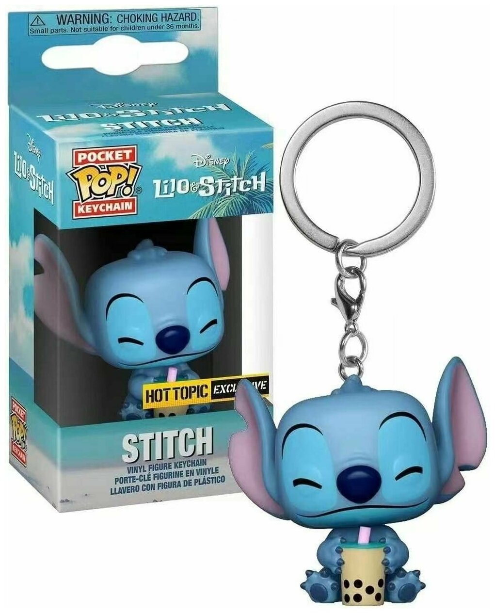 Брелок фигурка Стич c боба чаем Stitch with Boba Tea из мультфильма Лило и Стич