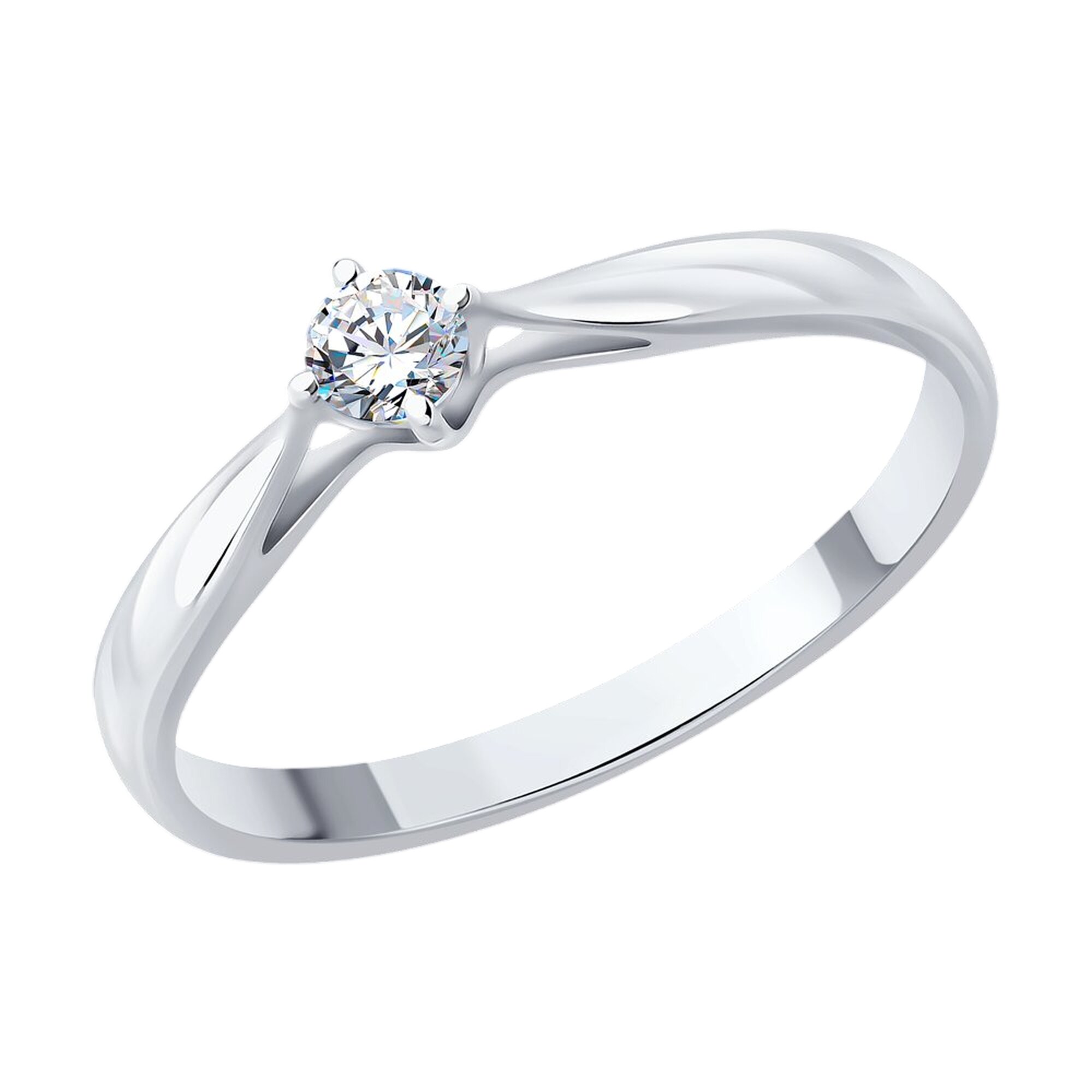 Кольцо помолвочное, белое золото, 585 проба, бриллиант