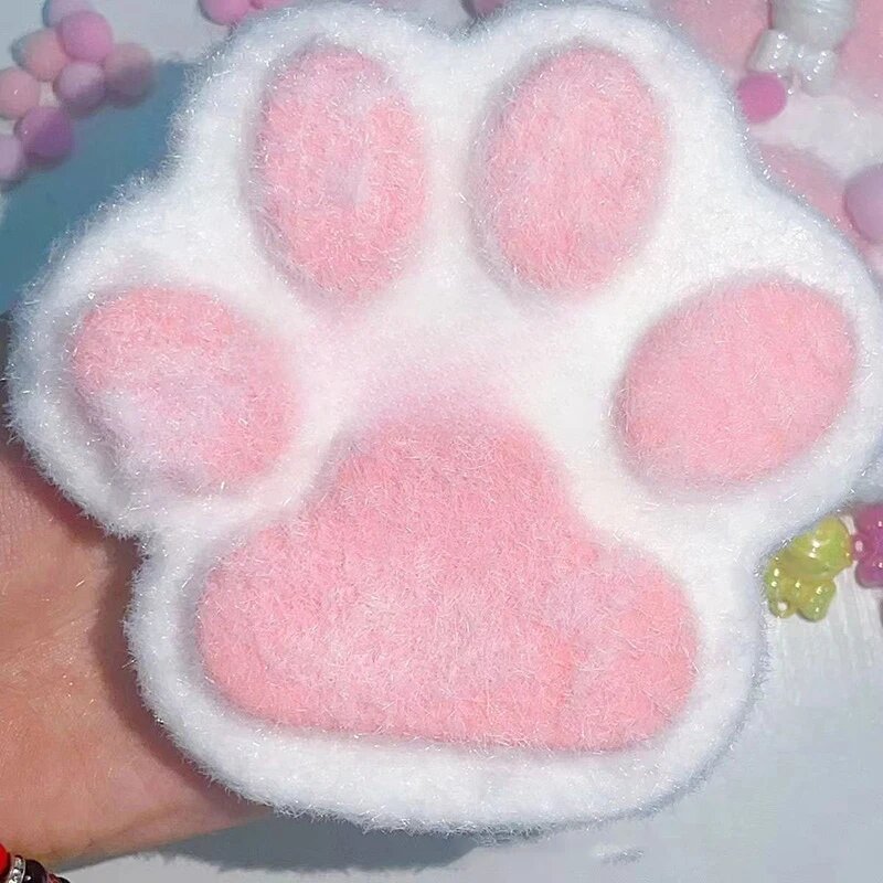 Плюшевая лапа кошки, розовая и белая, 15см MYPANDA
