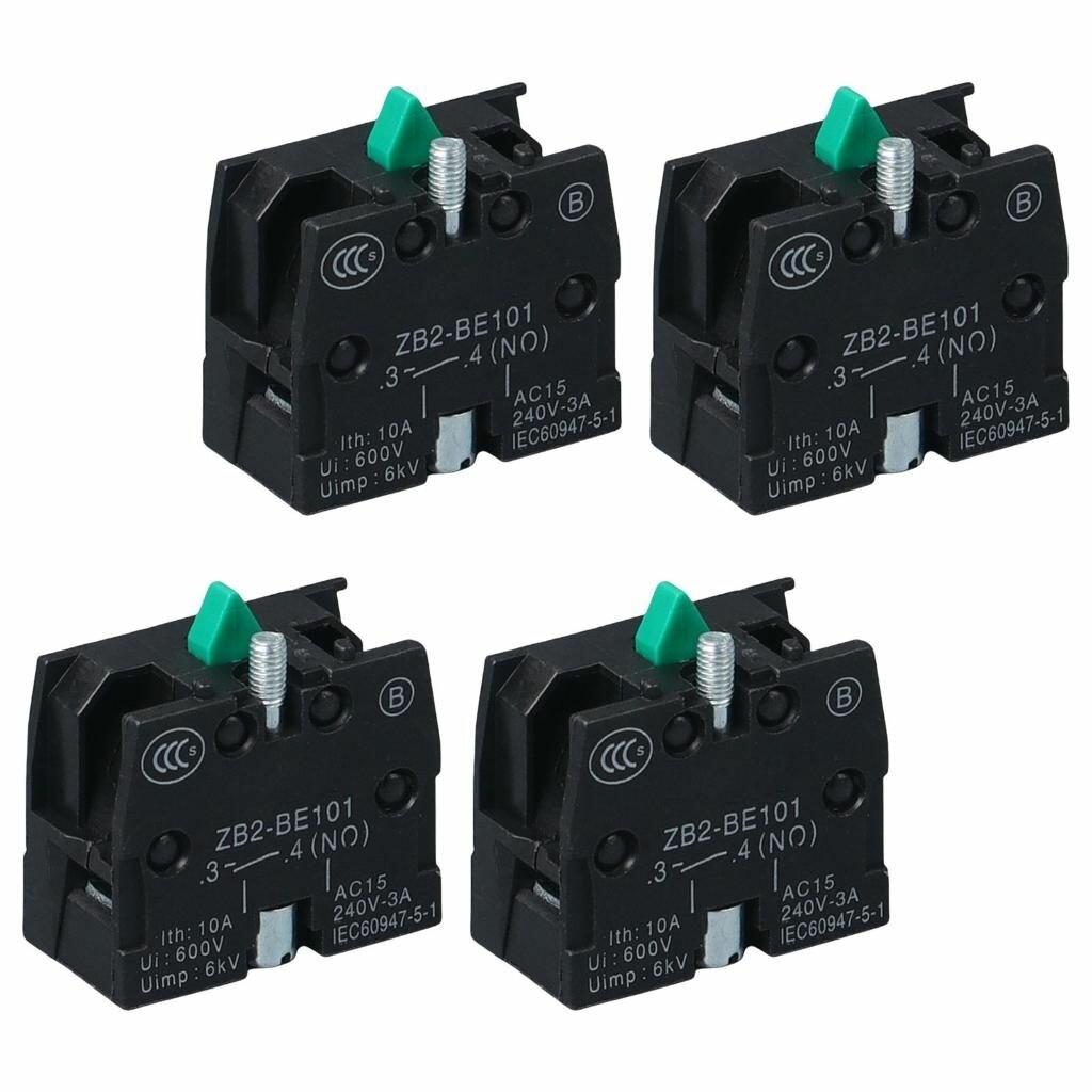 Выключатель, Комплект из 4 нормально разомкнутых кнопочных выключателей с одним контактом-медная точка BE101C