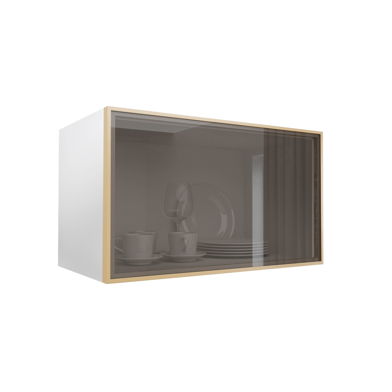 Фасад из алюминиевого профиля со стеклом Aluminum Glass 59,7х38,1х2 см, золото браш/графит