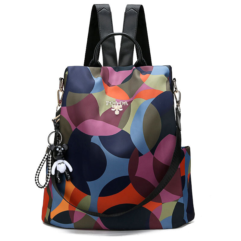 2025 Anti-theft Backpack Girls Outdoor Leisure Travel Bag Printed Oxford Cloth School Bag Trendy Backpack