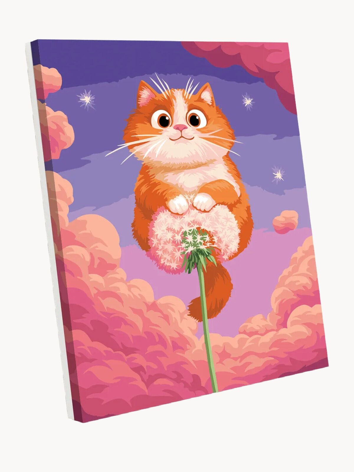 Воздушный котик Алмазная мозаика на подрамнике 40х50 см