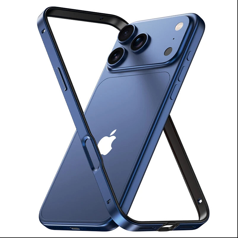 Металлический матовый Бампер на IPhone 17 Pro Max Deep Blue, синий