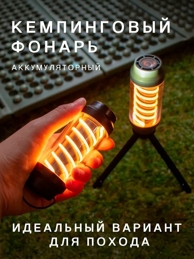 Фонарь для кемпинга, светодиодный, аккумуляторный, водонепроницаемый, до 20 часов работы / Фонарик, лампа для кемпинга