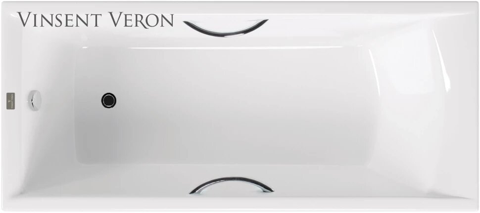 Ванна чугунная Vinsent Veron Devon VDV1807045H/E60327CH 180x70 см, с ручками, белый