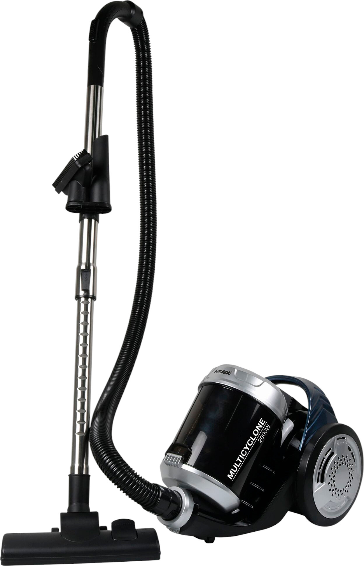 Пылесос Hyundai HYV-C2575, регулятор мощности, телескопическая труба, синий/серебристый