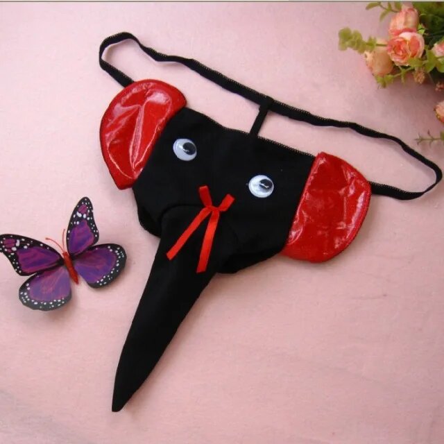 Сексуальное мужское нижнее белье, выпуклая сумка со слоном, мужское эластичное Черный, red ear