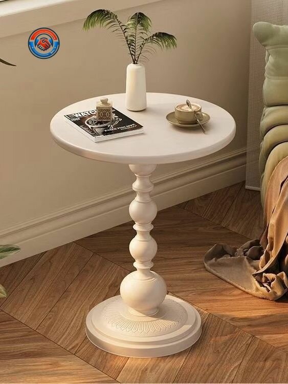 Журнальный столик белый 40х40х52 см, компактный кофейный стол для гостиной в итальянском стиле, прочный металлический стол с антицарапающим покрытием и устойчивым основанием