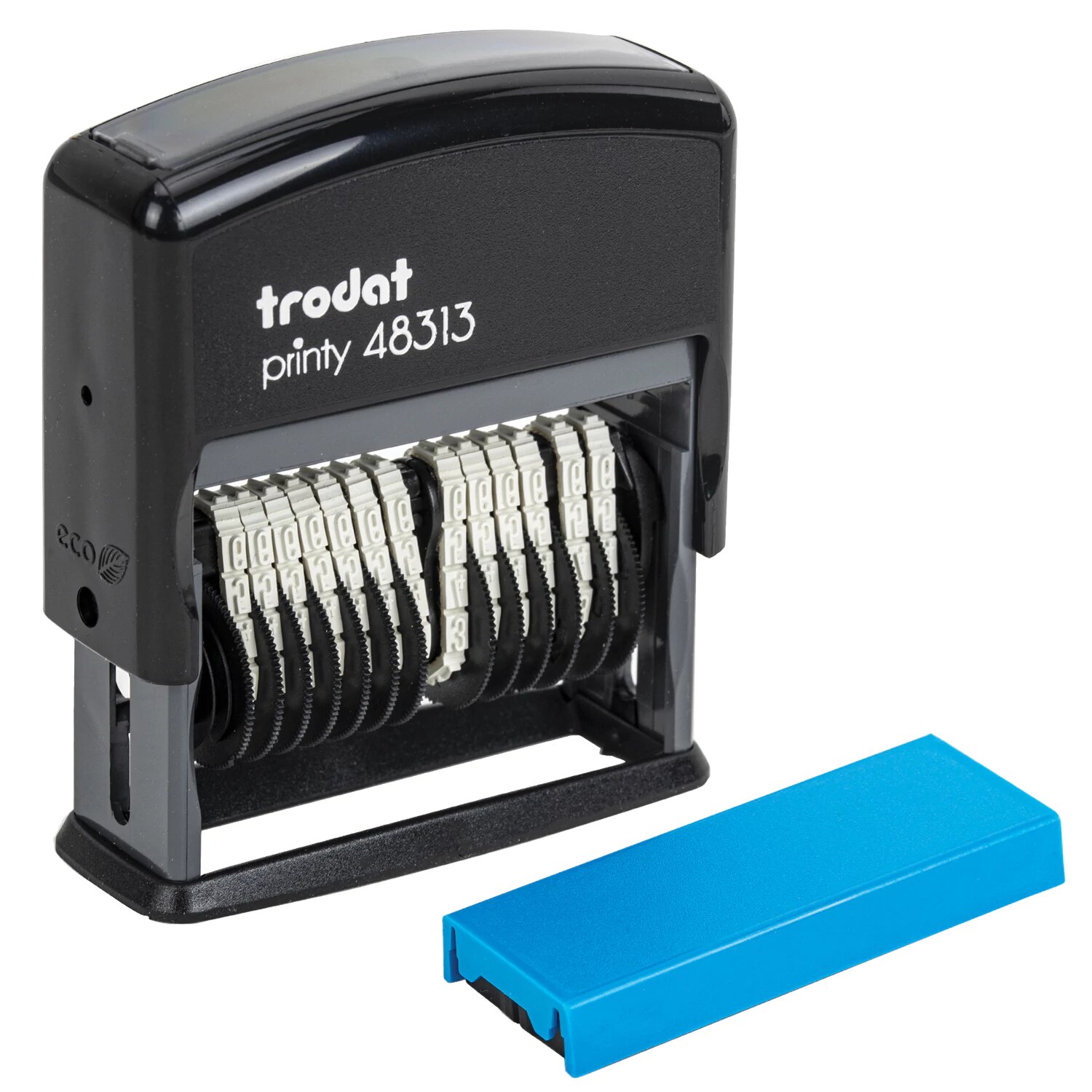 Нумератор 13-разрядный, оттиск 423,8 мм, синий, TRODAT 48313, корпус черный