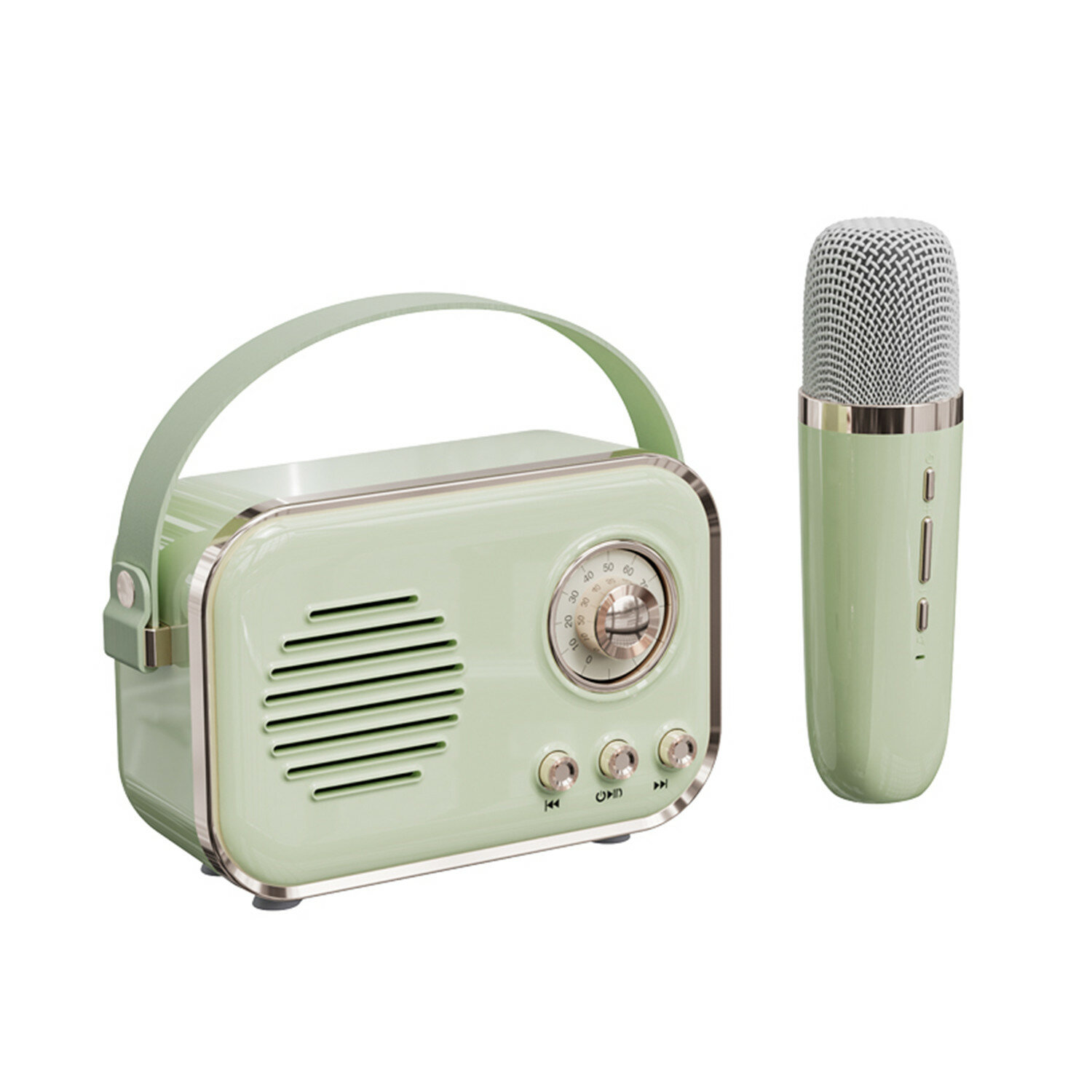 Мини-колонка портативная беспроводная с микрофоном для караоке в сборе, мини-Hi-Fi сабвуфер, подарок, украшение, модель P33PLUS, тип: одинарная/двойная метка (выбор), материалы: ABS+UV-электропластика, версия : Jerry 5.0, емкость