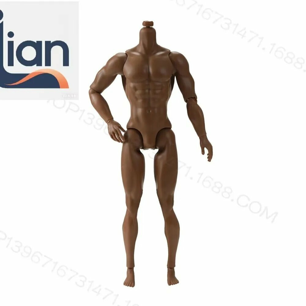 Черный 12-дюймовая кукла-мускулистый мальчик с обнаженным телом