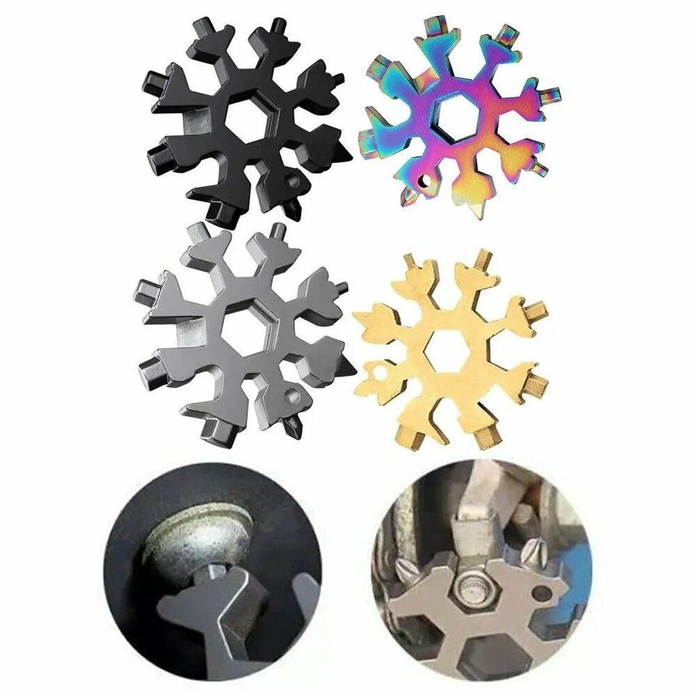 Многофункциональный ключ в виде Снежинки 18 в 1, Шестигранная Крестообразная Отвертка, Восьмиугольный Карман