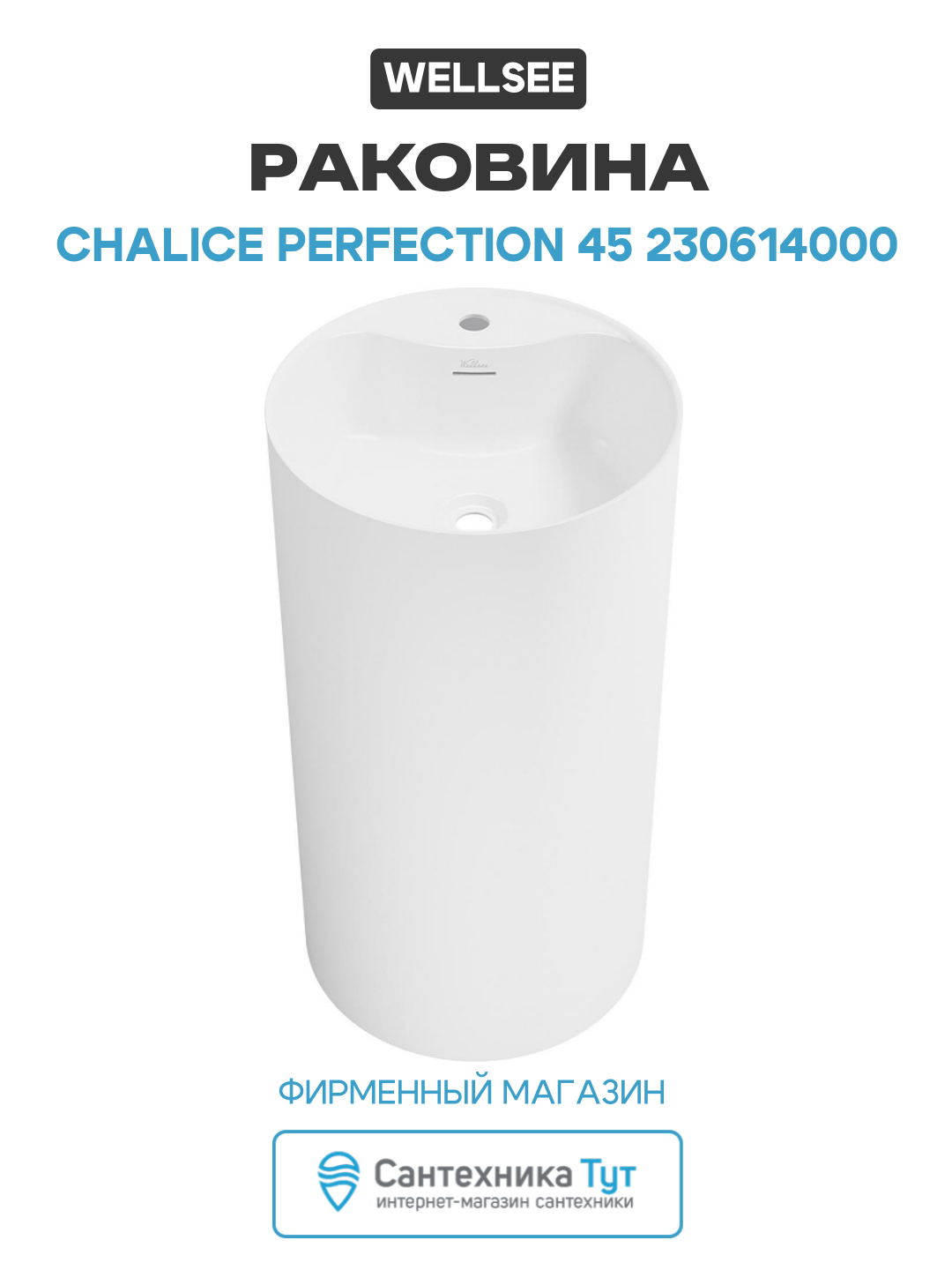 Раковина Wellsee Chalice Perfection 45 230614000 цвет Белый глянцевый