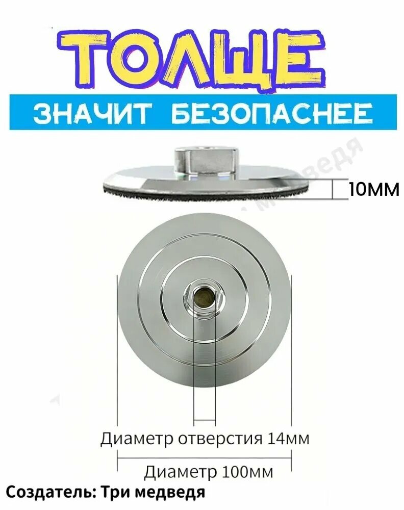 Насадка на болгарку для шлифовки опорная тарелка для УШМ 100