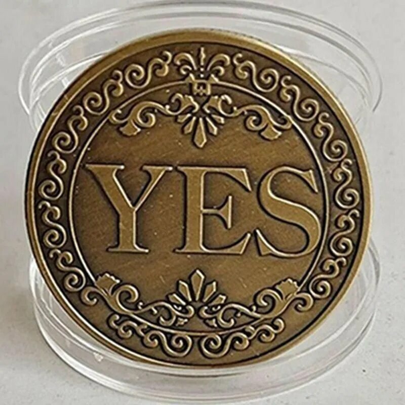 KNOW EASY-Ретро-стиль двусторонняя монета YES/NO классическая металлическая монета удачи