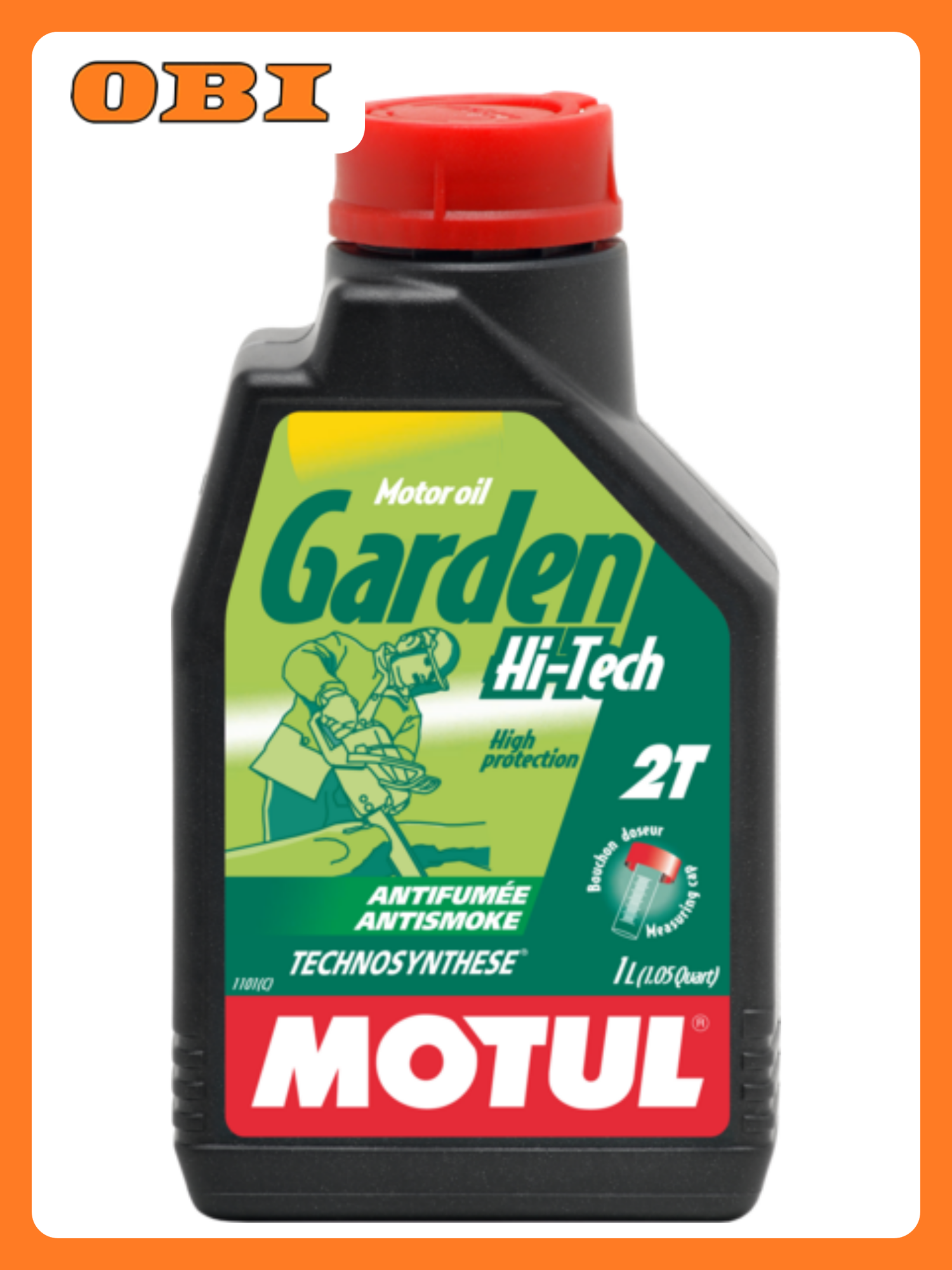 Масло для двигателя мобил К Motul Garden Hi-Tech 2T, 2-х тактное, полусинтетика, 1л