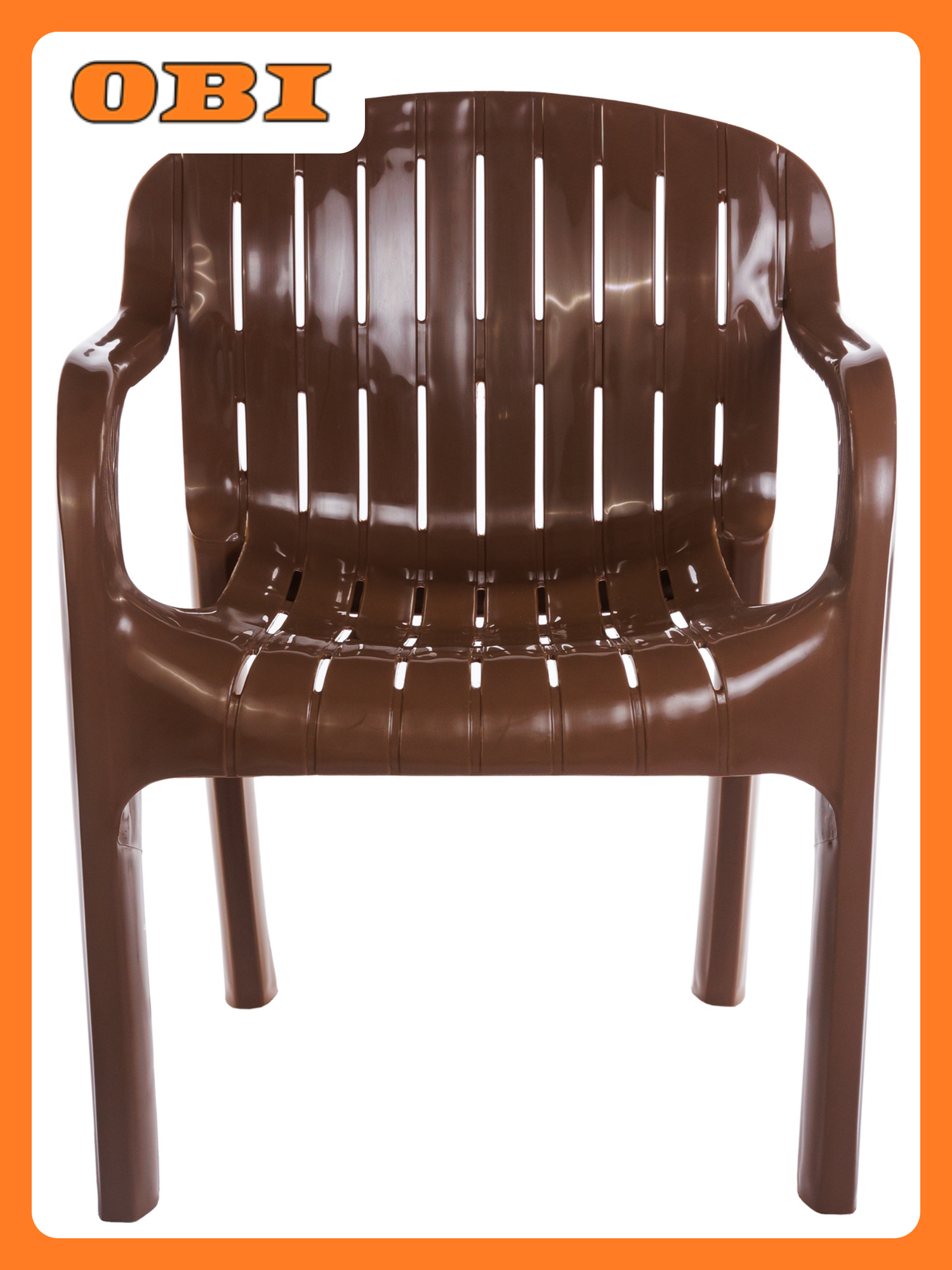 Кресло "Летнее №4", пластиковое, влагостойкое, нагрузка до 200кг, шоколадное