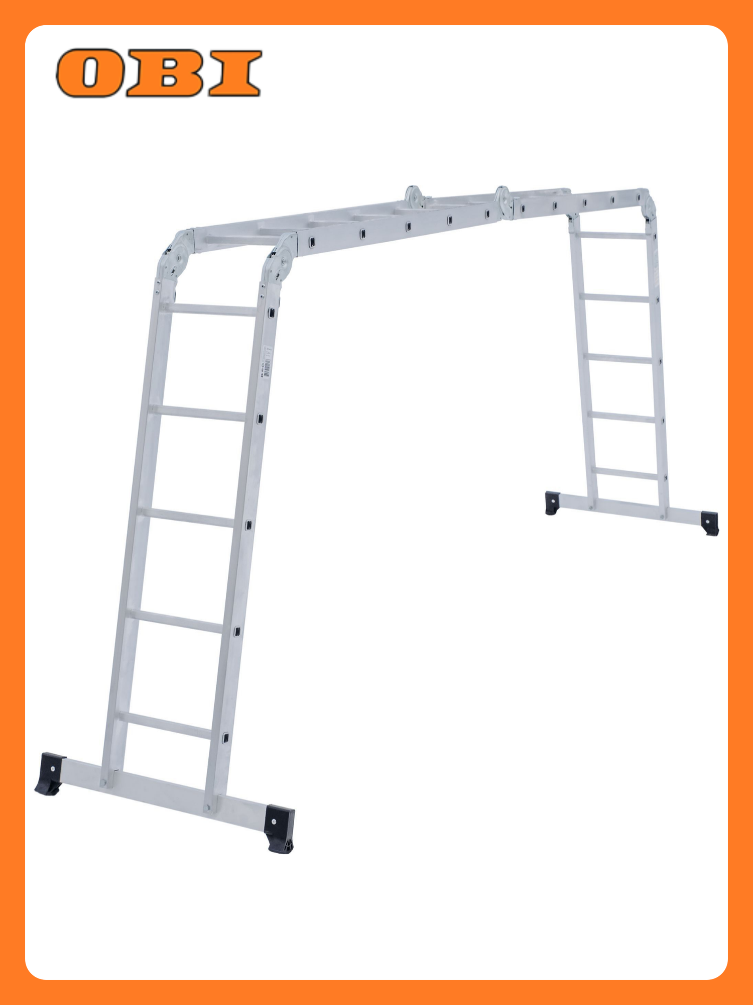 Лестница алюминиевая Новая Высота 4 секции 20 ступеней 300 см