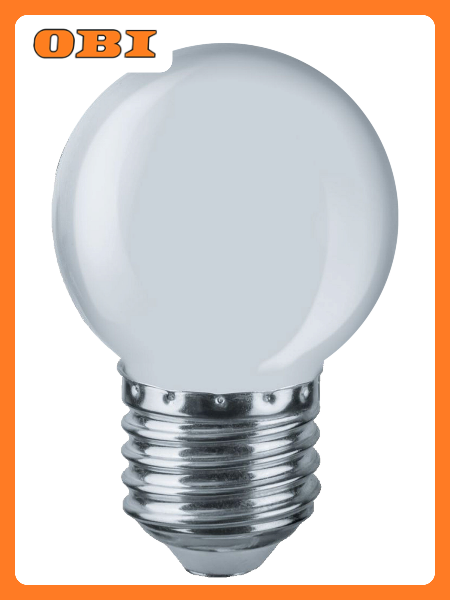 Лампа Navigator NLL-G45-1, цоколь E27, мощность 1Вт, колба шар, белая, матовая