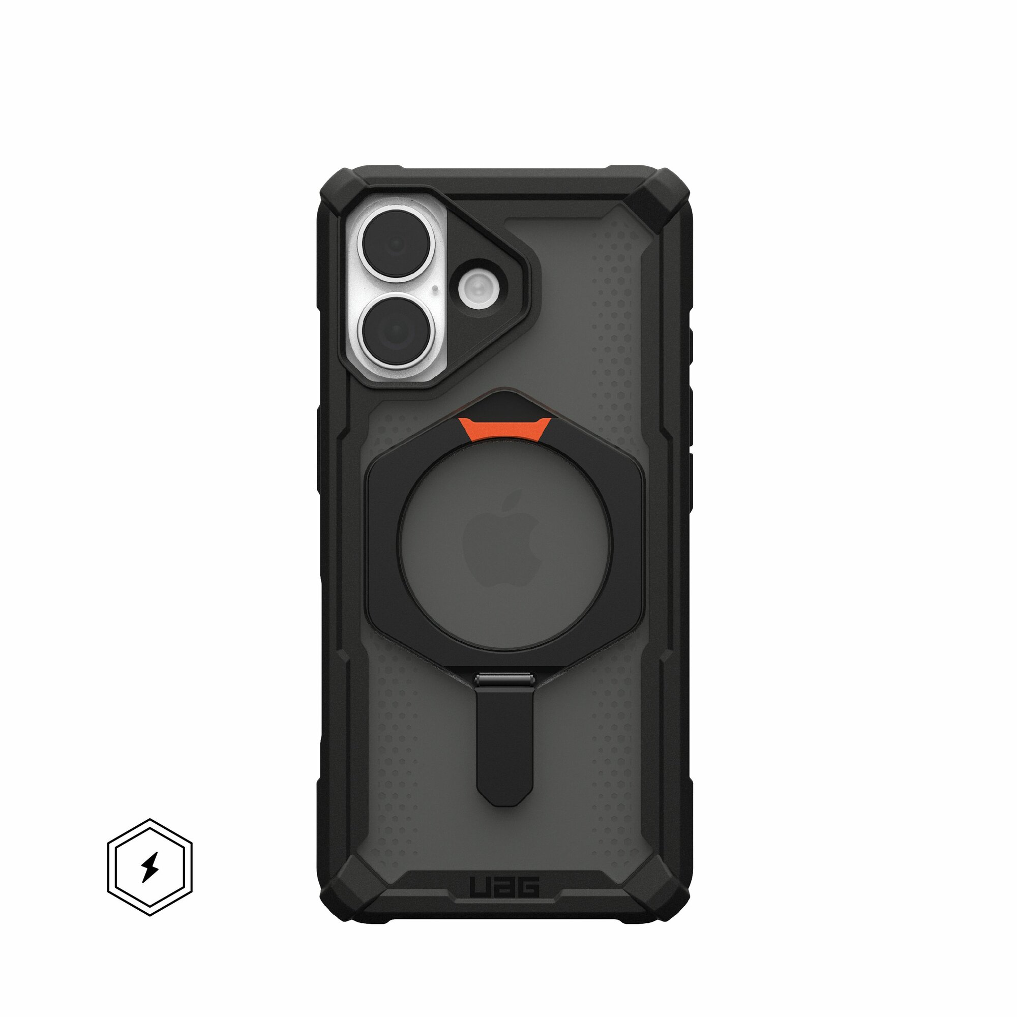 Чехол с поддержкой MAGSAFE Uag Plasma XTE для iPhone 17 6.3", цвет черно/оранжевый (Black/Orange)