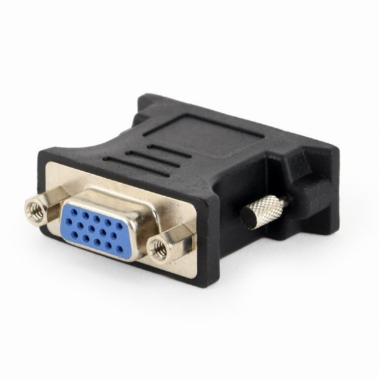 Переходник DVI-VGA Cablexpert A-DVI-VGA-BK, 29M/15F, черный, пакет