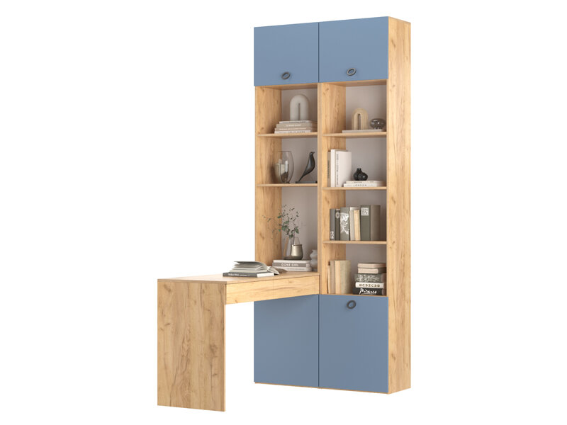 Компьютерный стол "Дилар 2" 140/100х240х50/35 Дуб крафт золотой / Биланчино