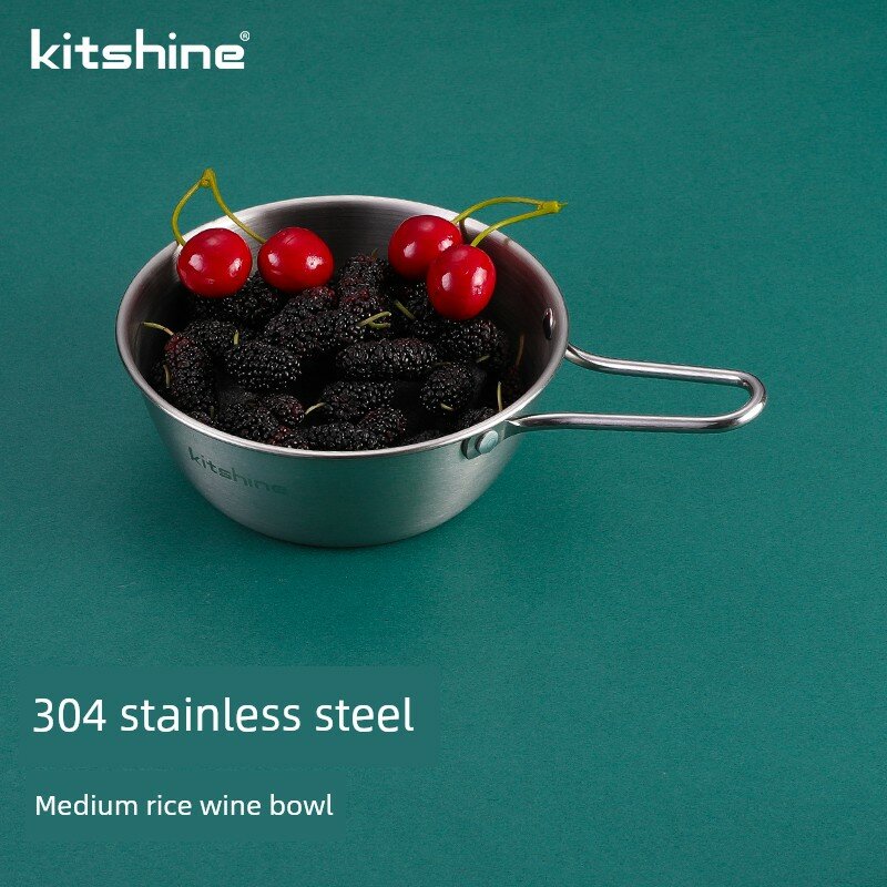 Корейская миска для риса из нержавеющей стали 304 с ручкой, миска для закусок, миска для приправ в ресторане,