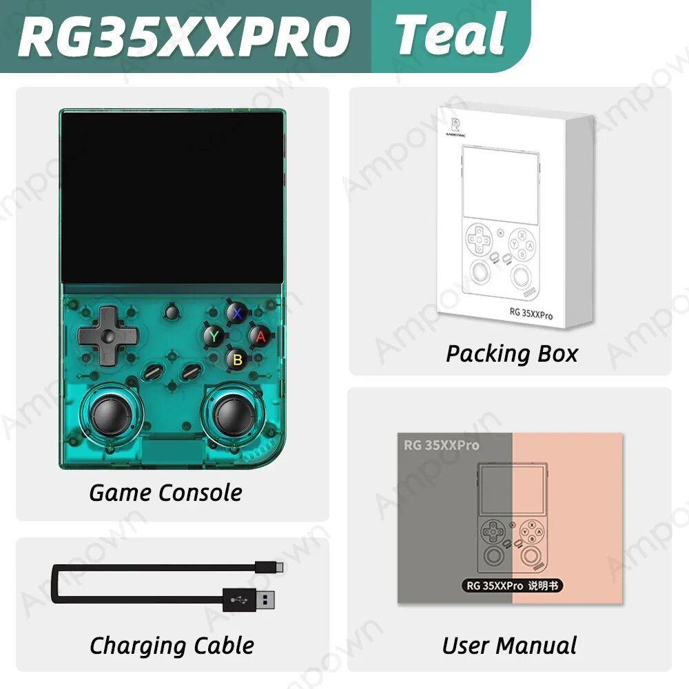 Портативная игровая консоль ANBERNICK RG35XXPro, 3,5-дюймовый экран, конфигурация 64G+256G, зеленая