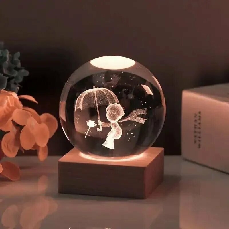 Светильник-ночник стеклянный шар "Маленький ПРИНЦ"